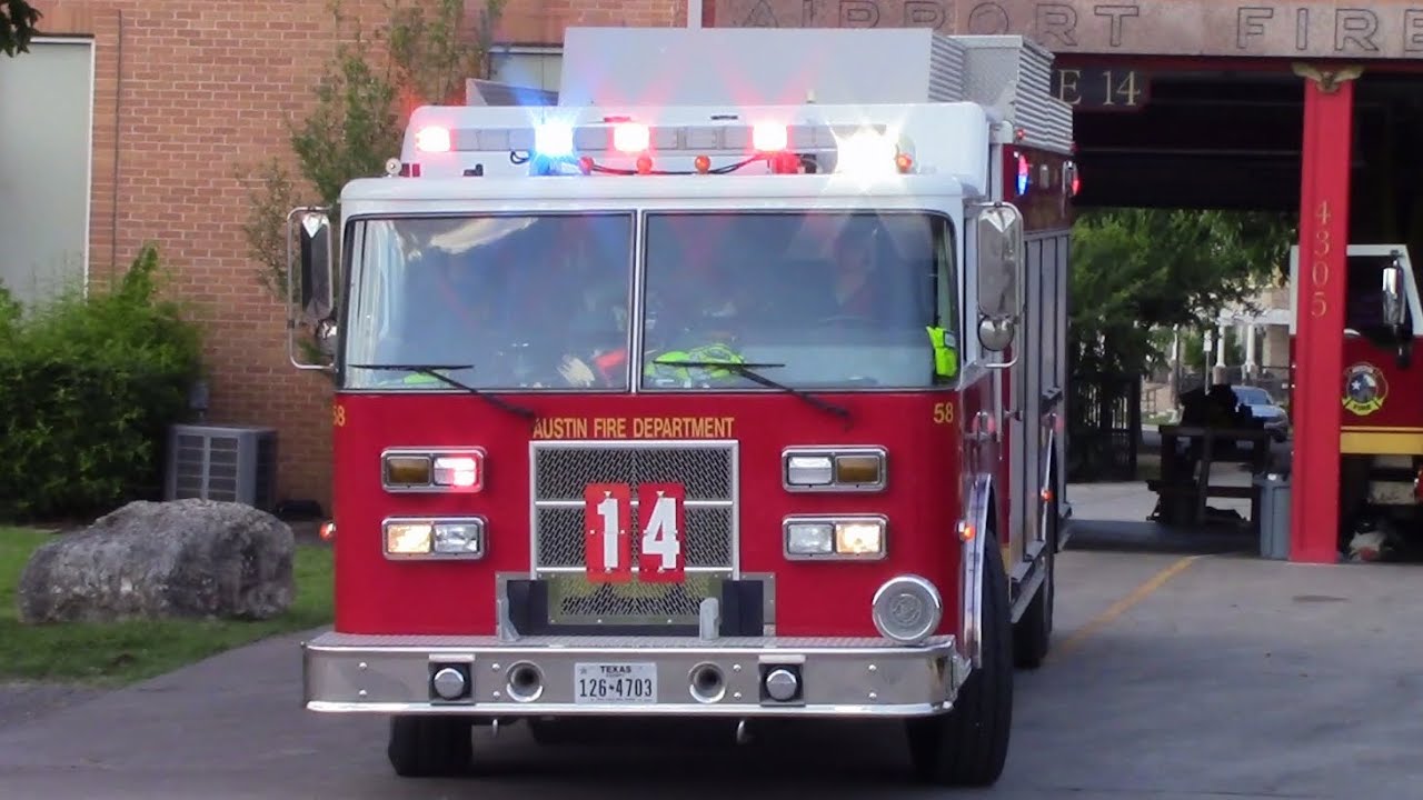 Austin Fire Dept. Rescue 14 (Reserve) Responding - YouTube