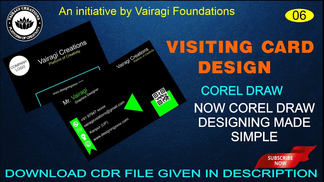 VISITING CARD DESIGN || 06 || HOW TO CREATE SIMPLE AND SHOWER VISITING ...