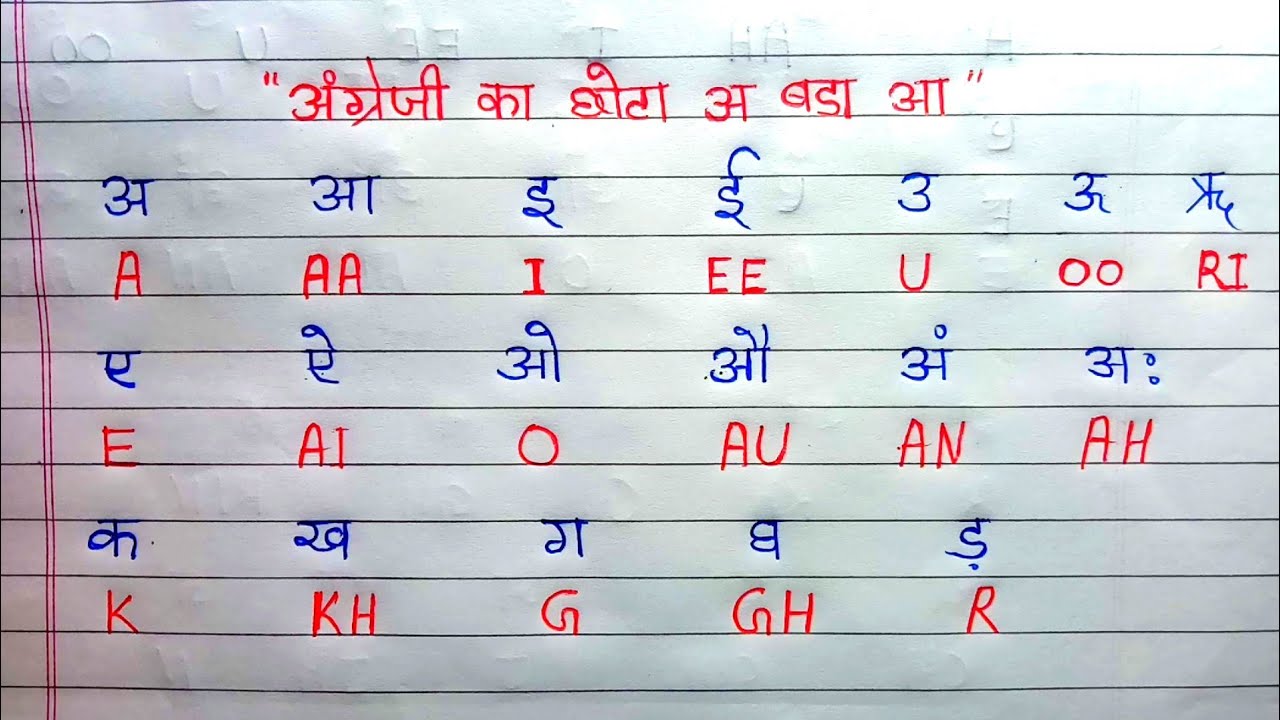 छोटा अ बड़ा आ अंग्रेजी के || छोटा बड़ा इंग्लिश में || chota bada ...