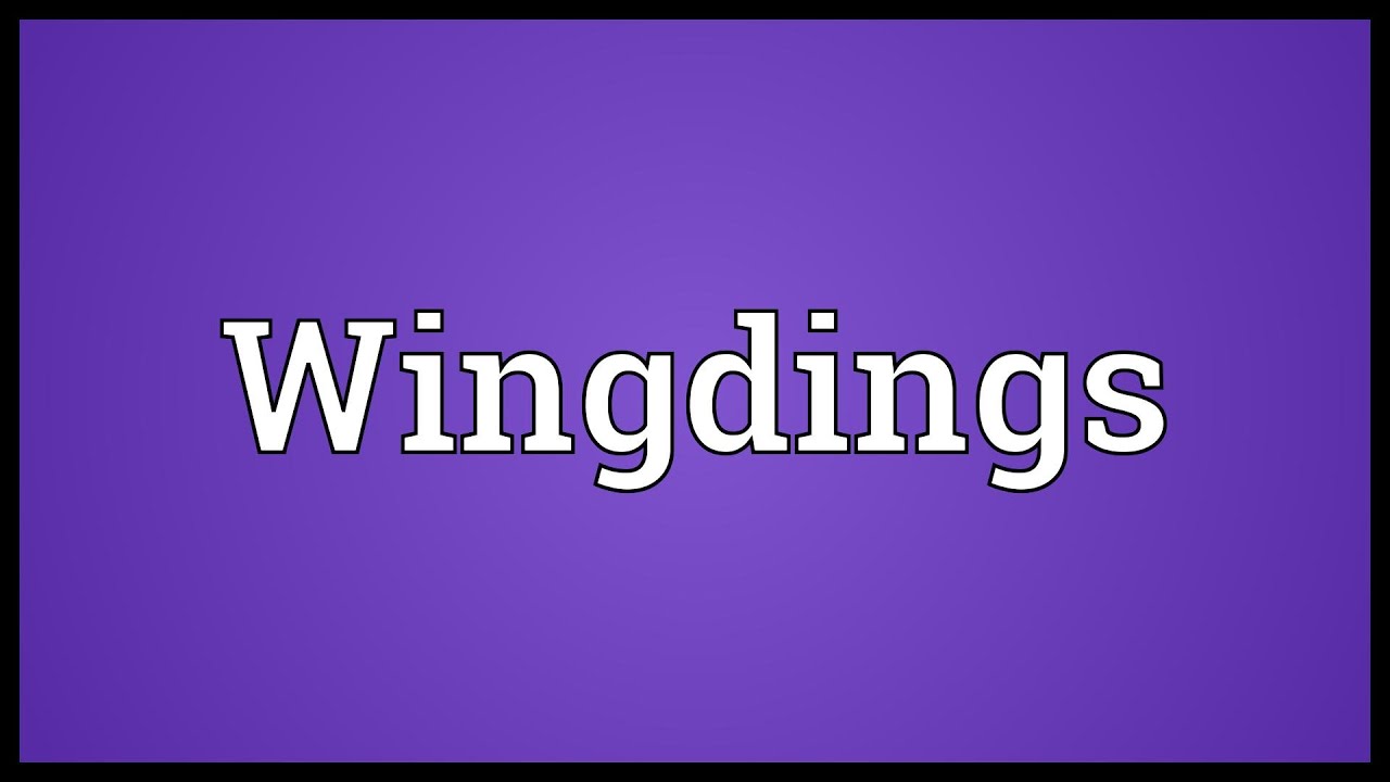 Wingdings Meaning - YouTube