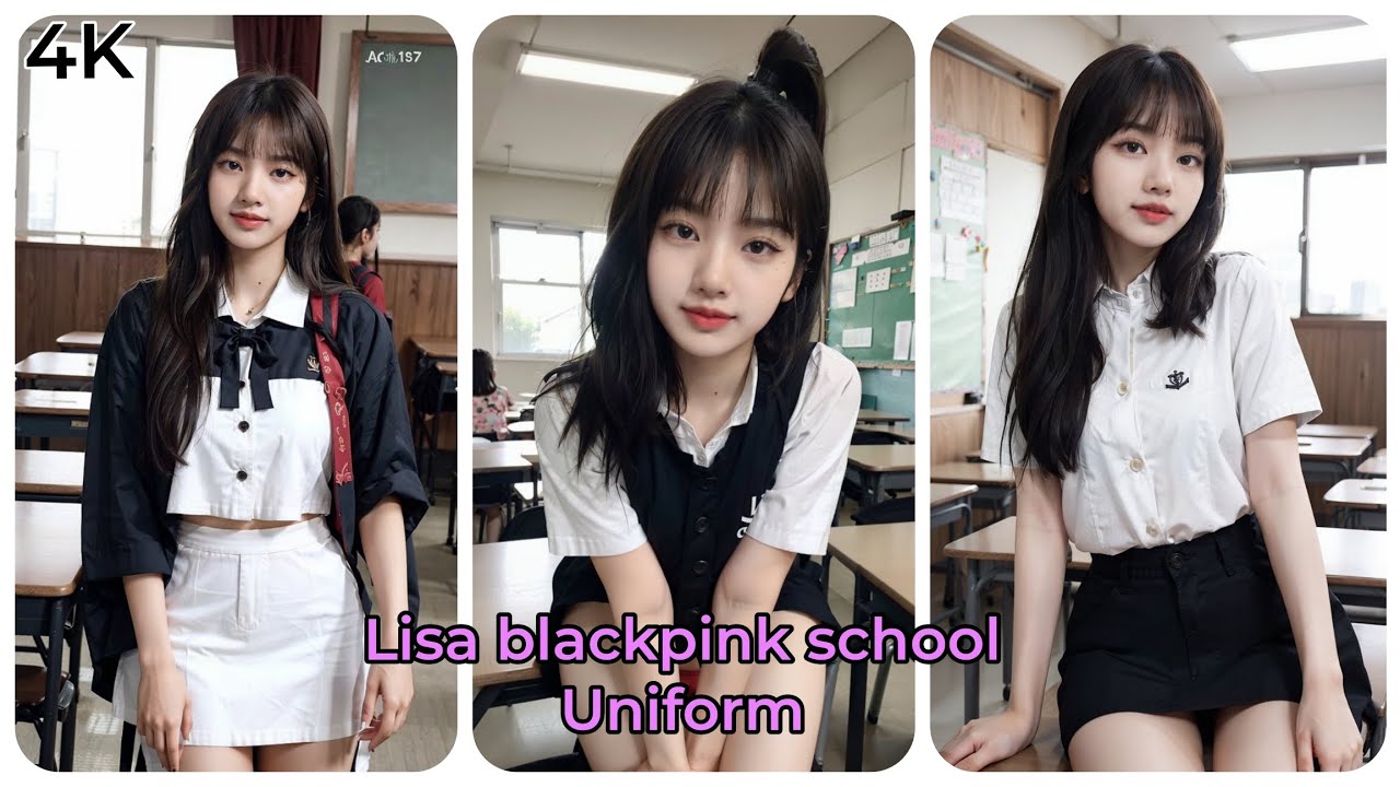 [4K] AI ART LookBook Model video : Lisa BlackPink back to school #ai # ...