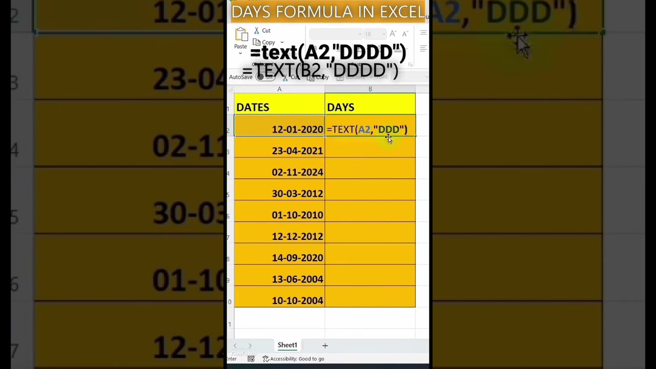 Days Formulas In Excel Sheet likesharesubscribe new trending Days Formulas In Excel Sheet likesharesubscribe new trending
