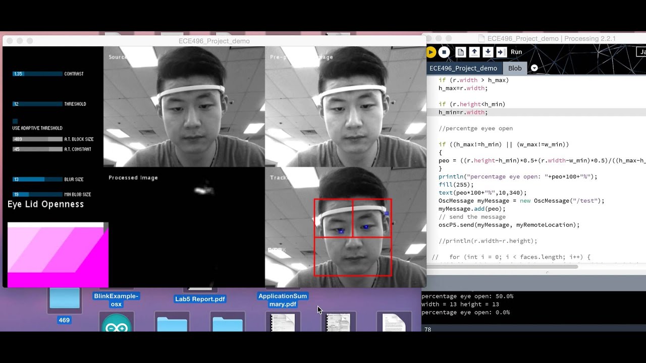 Percentage Eye Openness Tracking (PERCLOS tracking) - YouTube