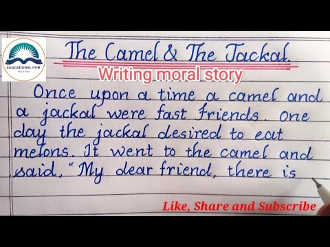 Writing moral story on :The Camel and The Jackal / English story ...