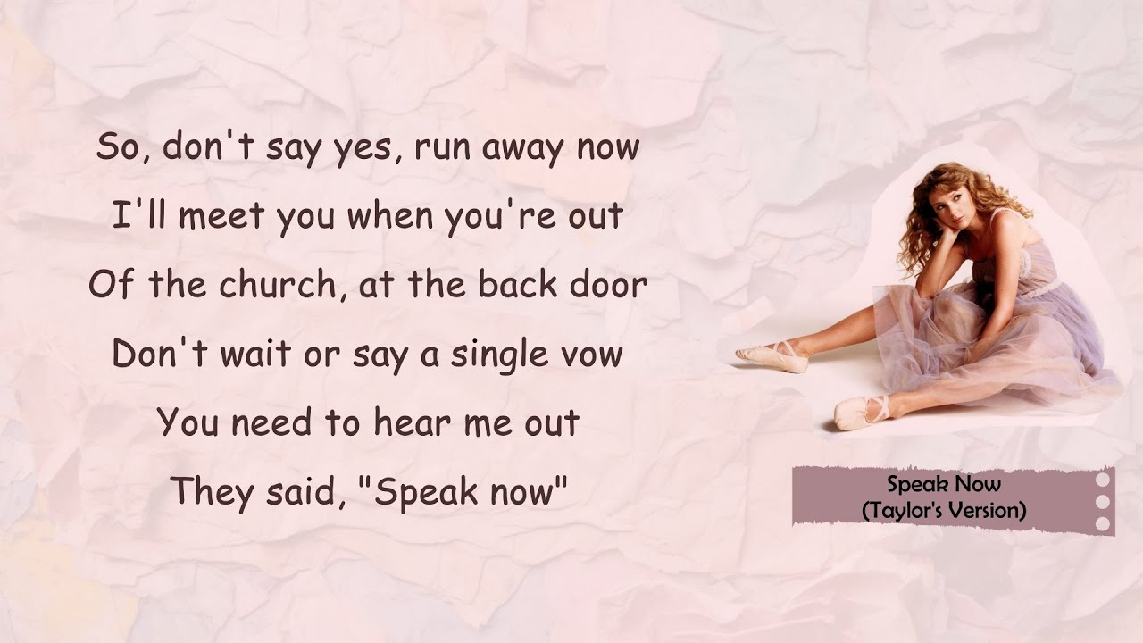 Taylor Swift - Speak Now (Taylor's Version) (Lyric Video) - YouTube