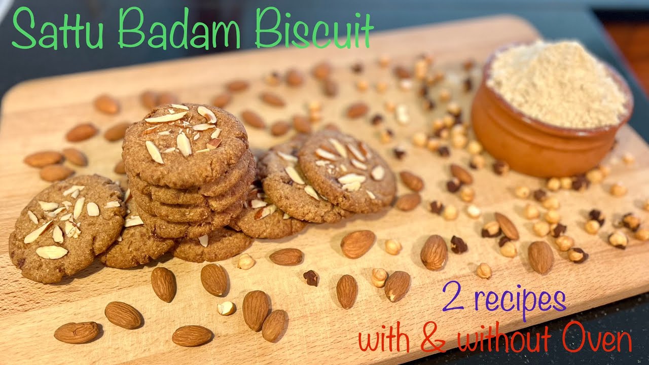 Sattu Almond Biscuits | Baking in a Pan | Gluten-Free | No Oven | No ...