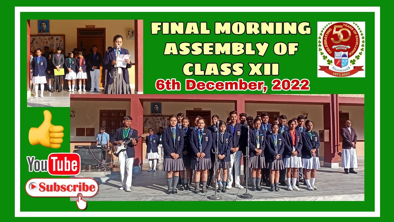 FINAL MORNING ASSEMBLY OF CLASS XII - YouTube