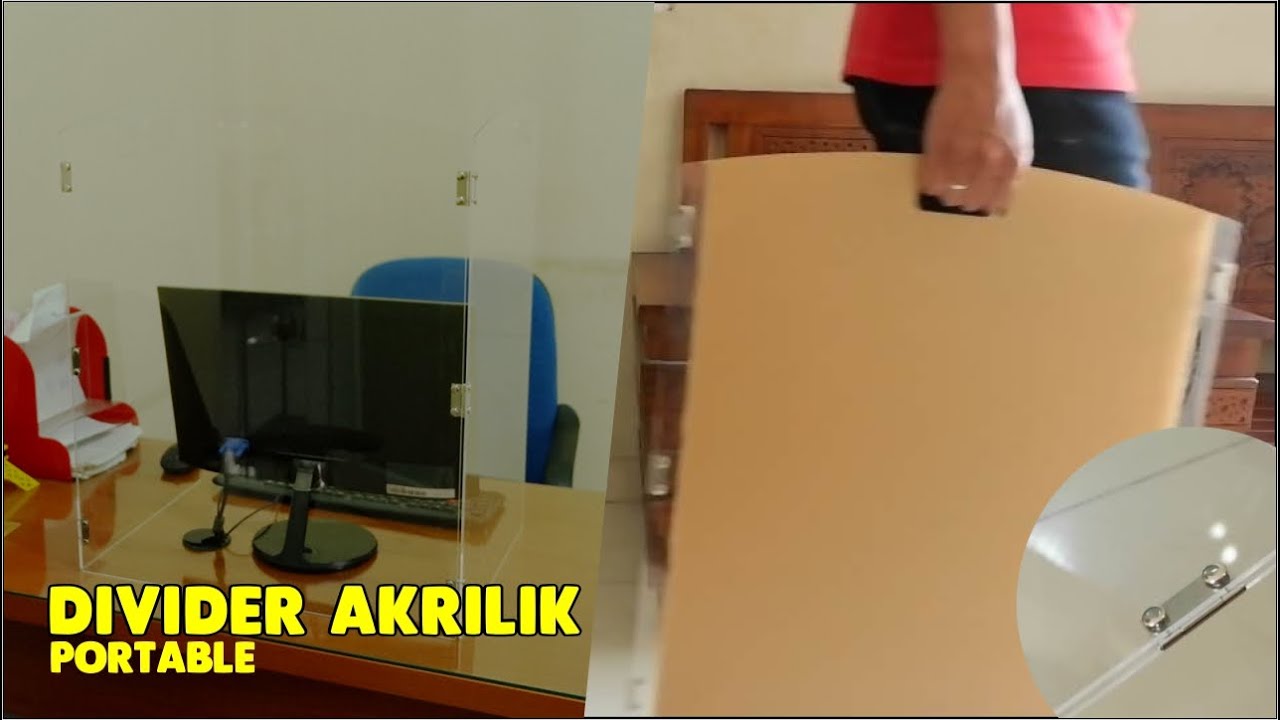Acrylic Table Divider Lipat - Meja Pembatas Portable Mudah Dibawa - YouTube