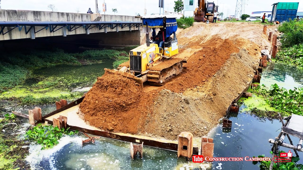 100% complete of filling soil project making drainage system on deep ...