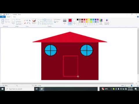 How to create a house using Microsoft Paint - YouTube