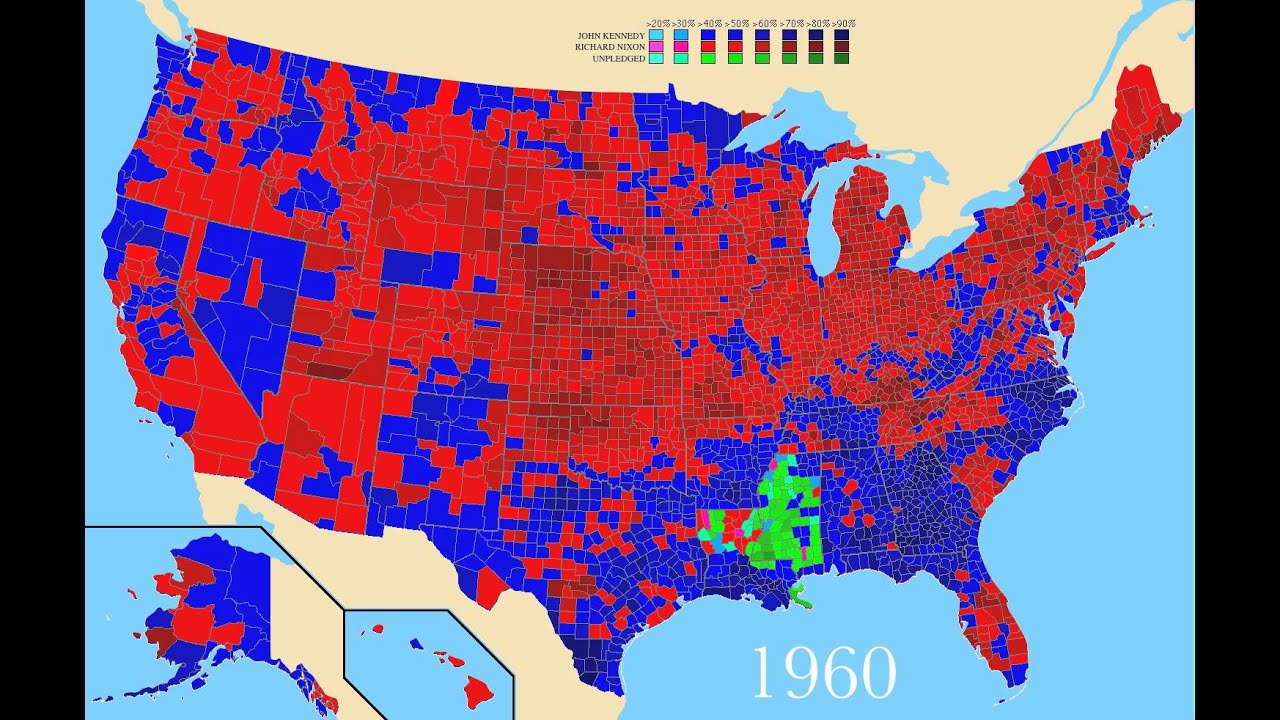 1912-2012: 100 Years TimeLapse - 25 Last United States Presidential ...