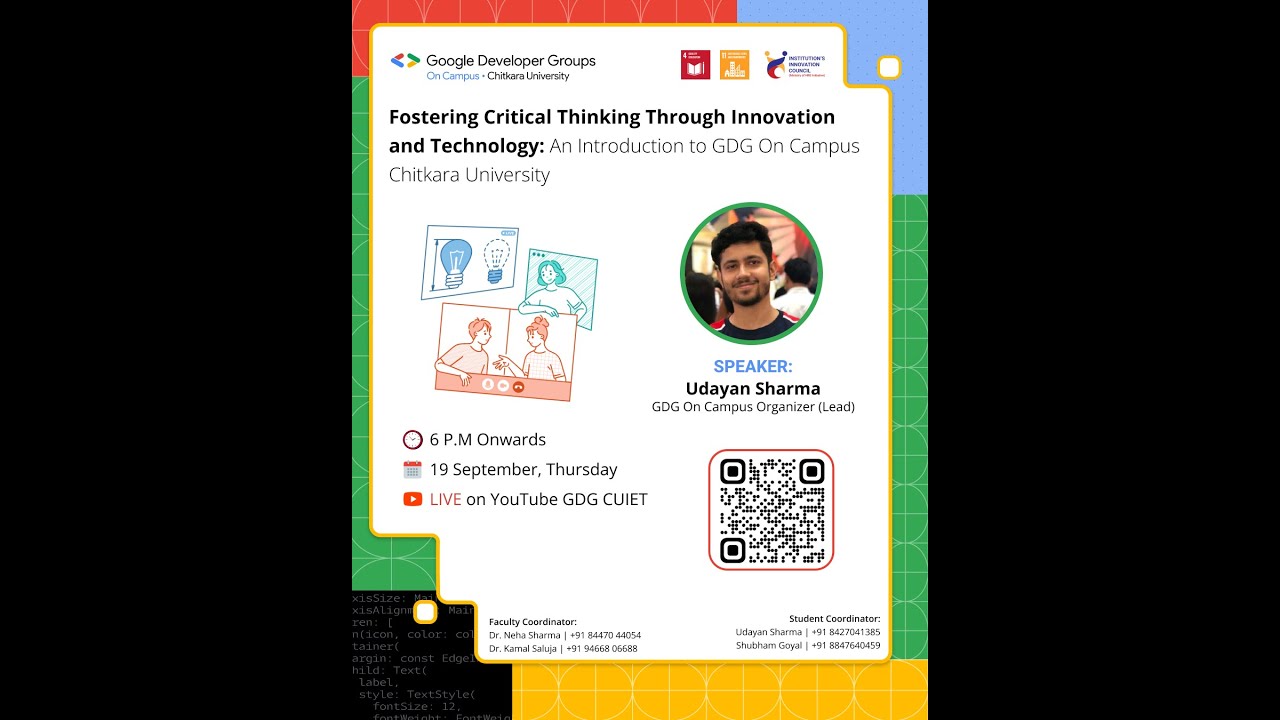 Fostering Critical Thinking Through Technology: An Introduction to GDG On Campus Chitkara ...