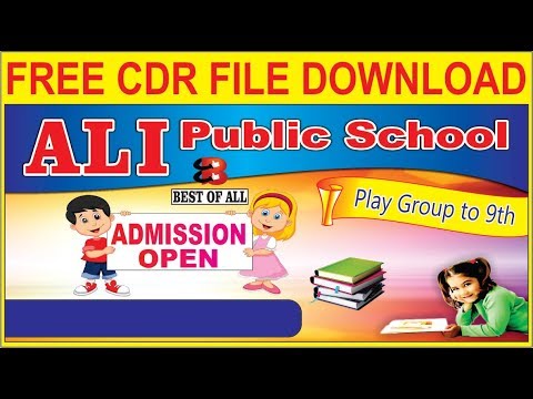 School Admission Open Banner l Free CDR File 2019 l Corel Draw Tutorial ...