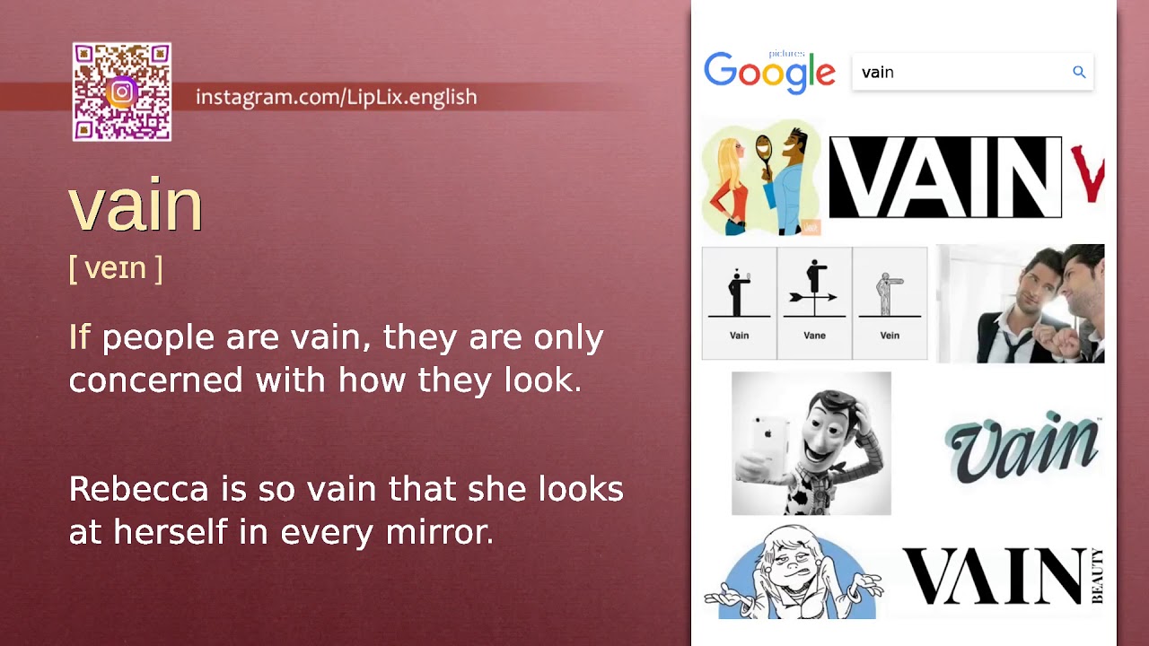 Vain : C2 level english vocabulary lesson, www.LipLix.com - YouTube