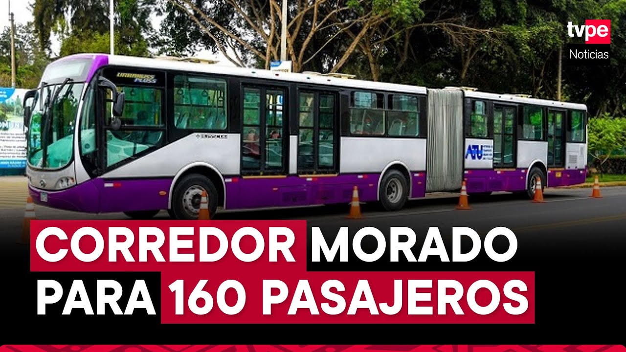 ATU: Corredor Morado presenta bus para 160 pasajeros - YouTube