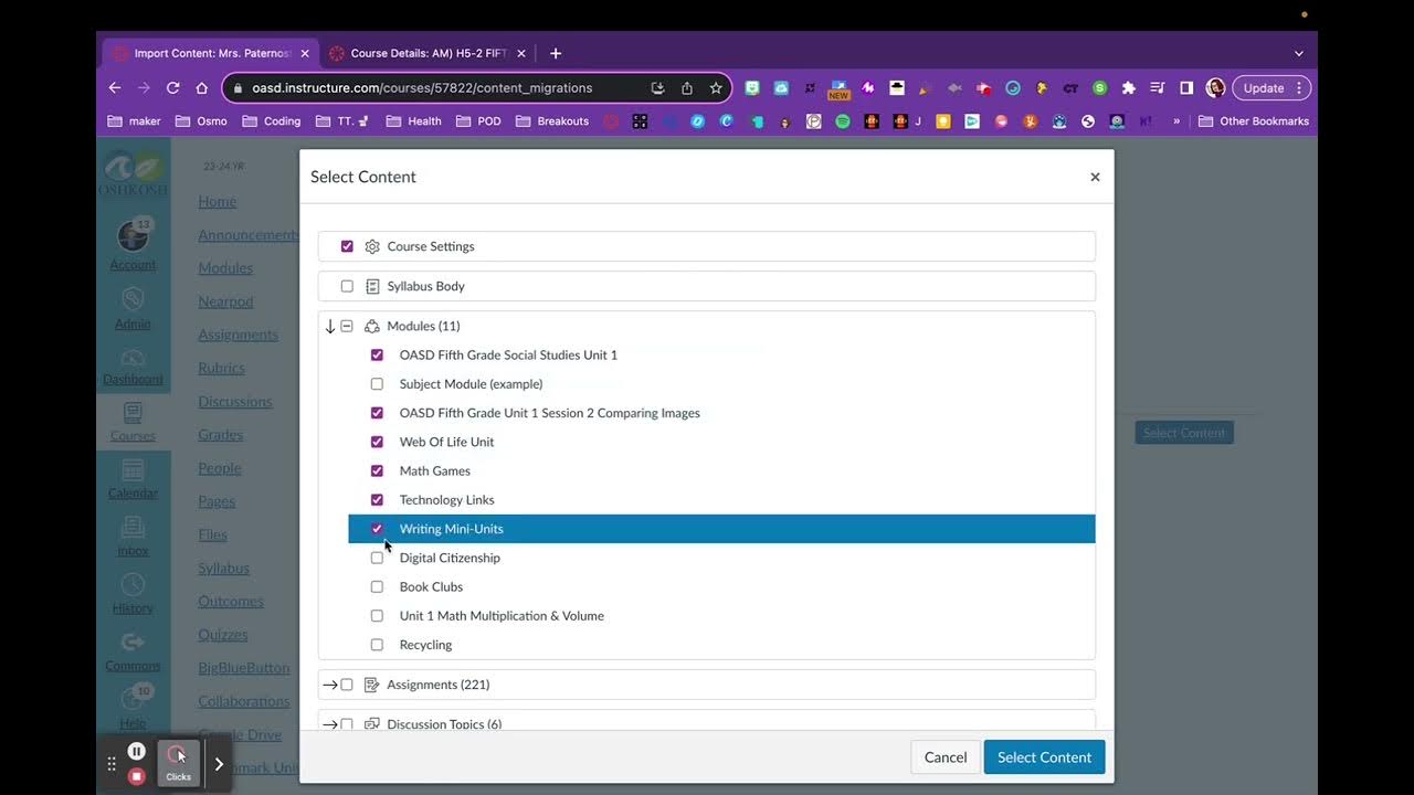 Importing content to your Canvas Course - YouTube