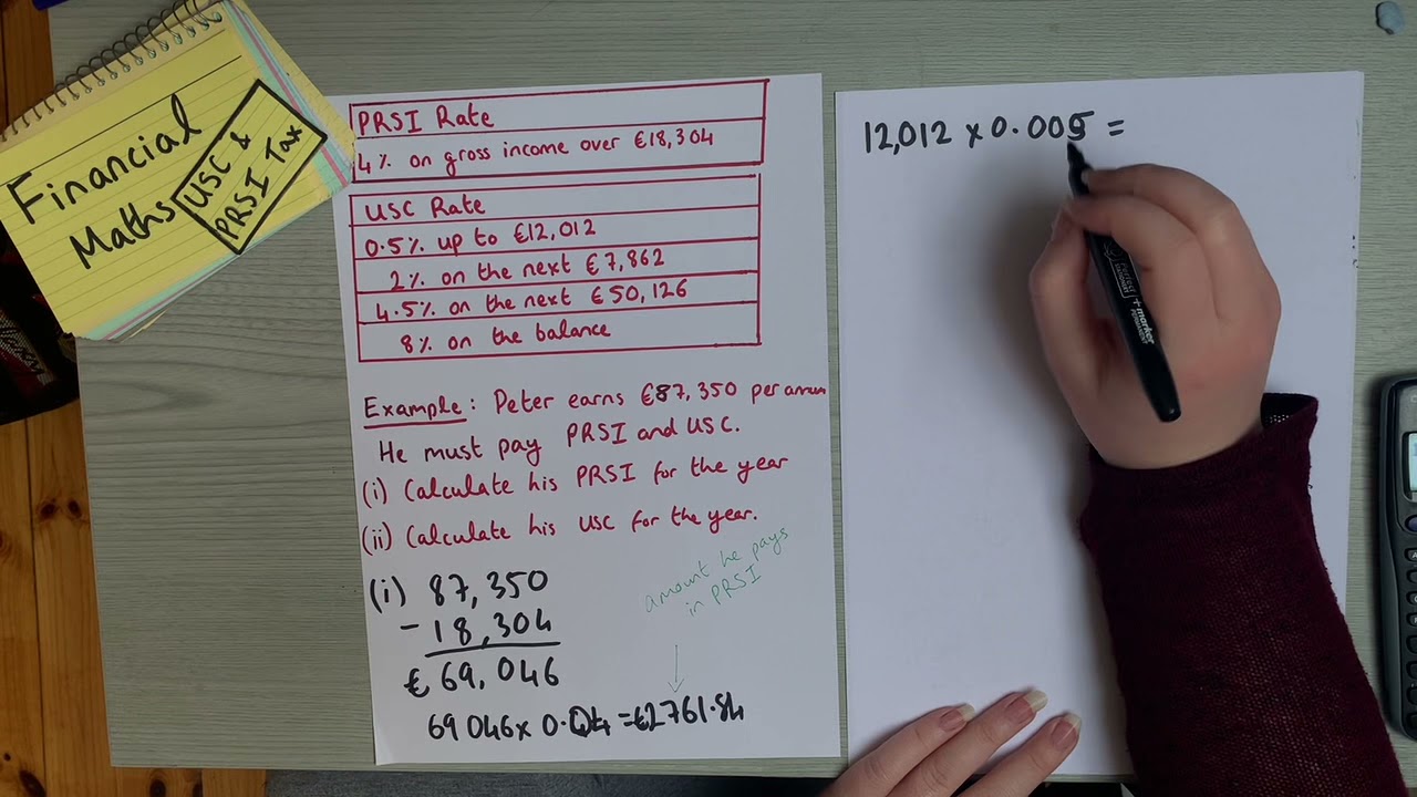 Calculating USC and PRSI (Financial Maths - YouTube