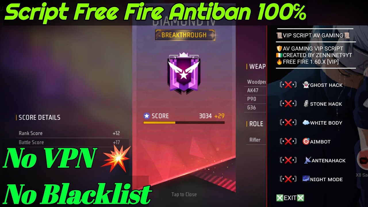 OB-44 Script Free Fire Antiban Magic Bullet + Antena Data No Recoil ...
