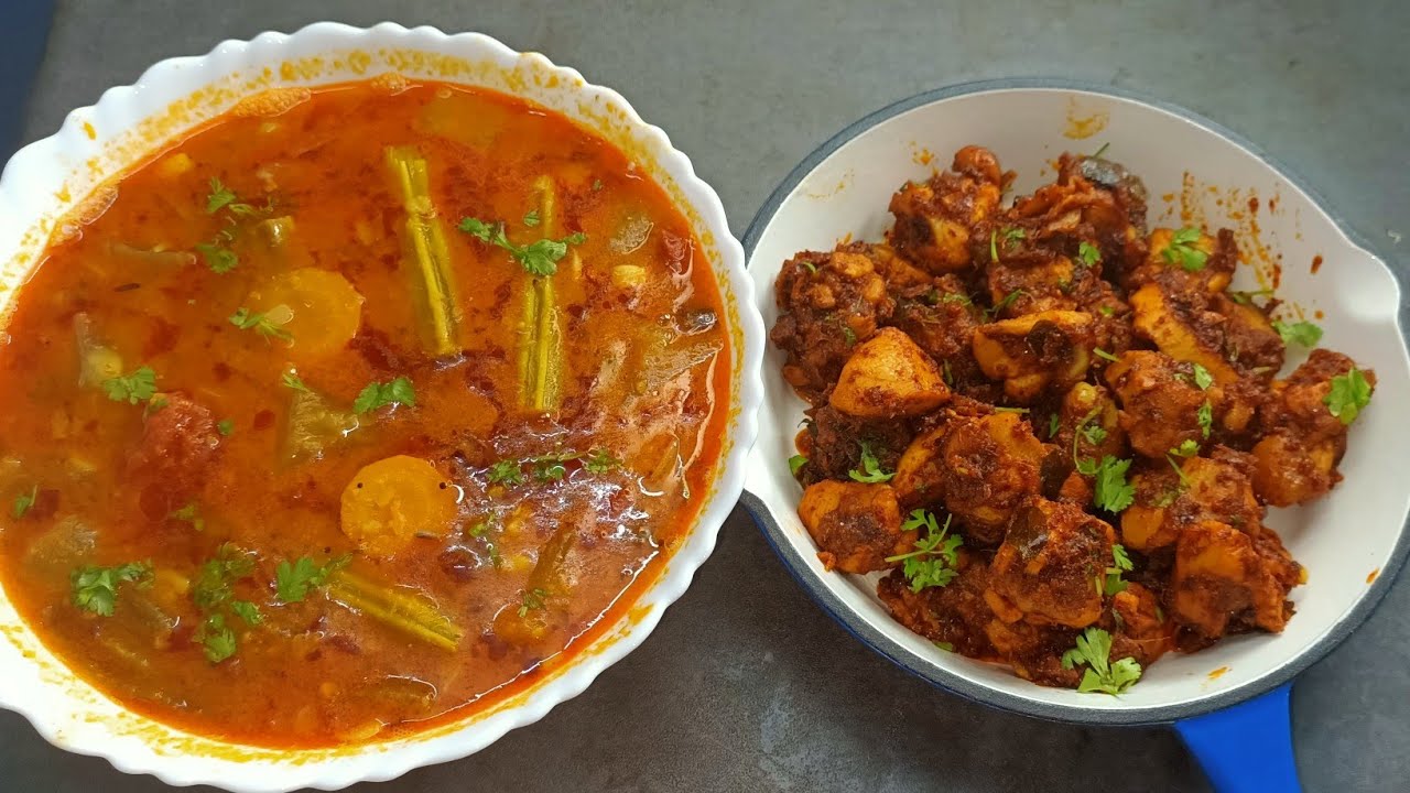 Sambar And Chicken Fry | How to Make Sambar And Chicken Fry - YouTube
