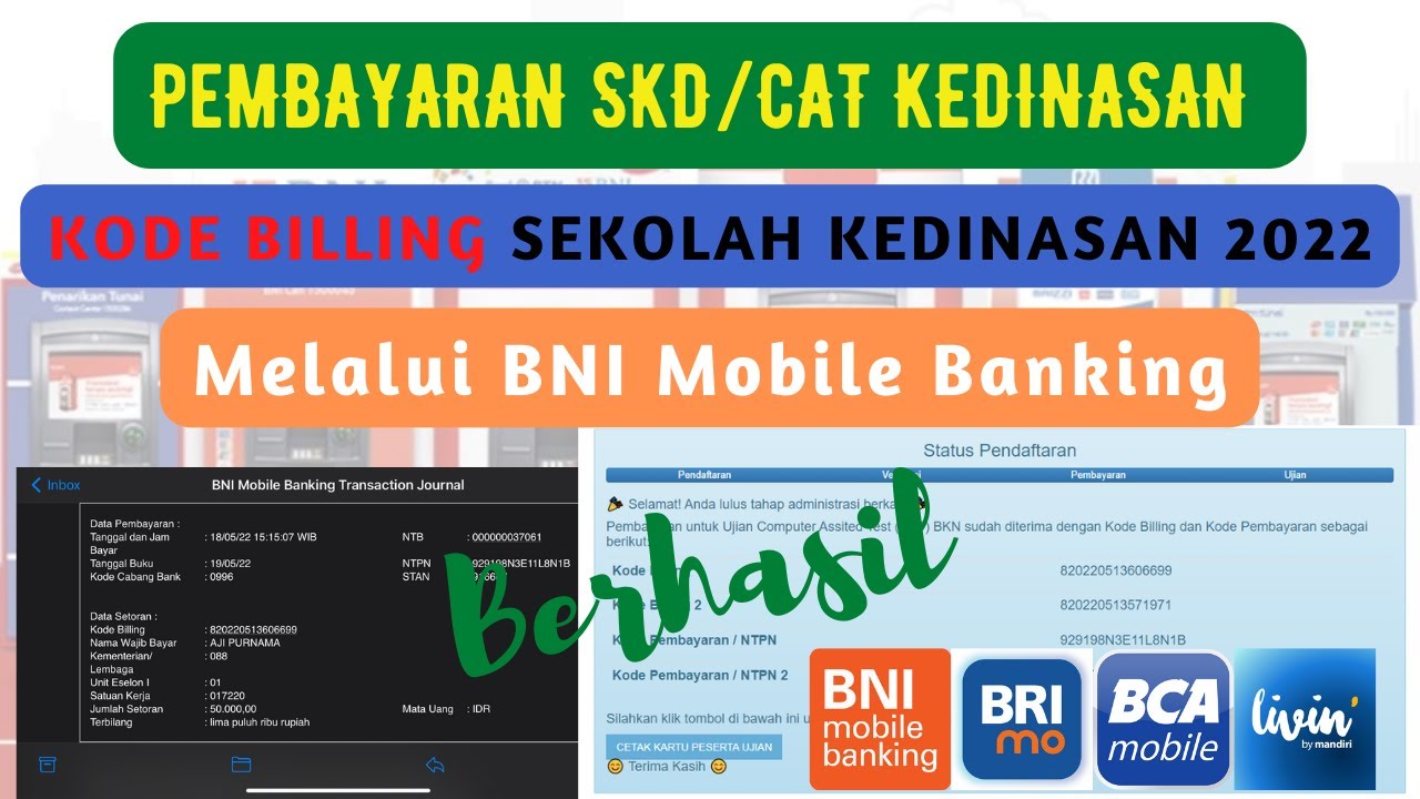 BINGUNG !!! Berikut Turorial Pembayaran CAT SKD Kedinasan 2022 melalui ...