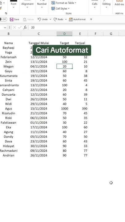 Autoformat Command Exceltips Excel Exceltricks Exceltutorial Jagoexcel Youtube