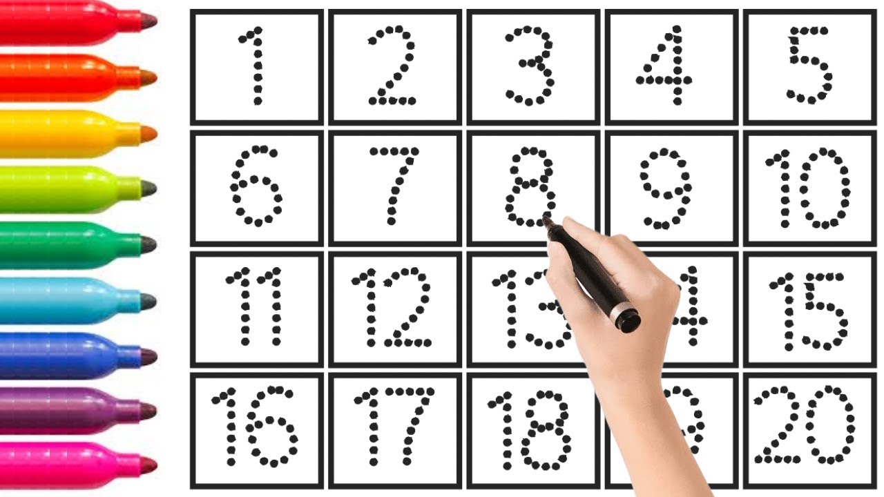 1234 Numbers for Toddlers and Kids | Learn to write Numbers | 1 to 20 ...