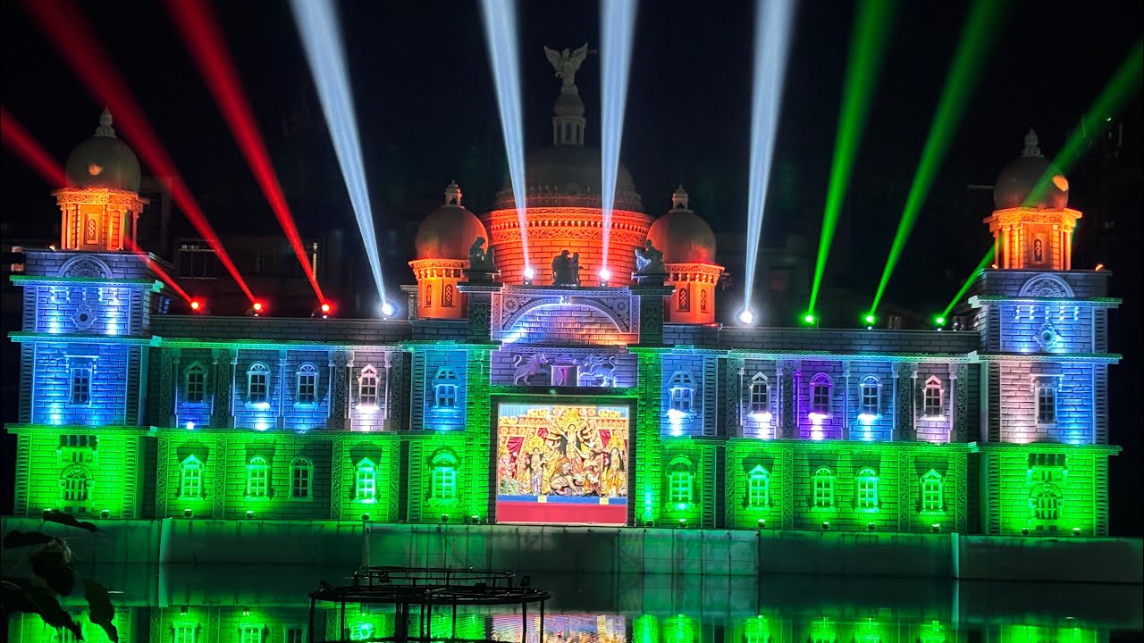 MadhyaSahar Silchar Durga Puja Light Show #silcharpuja #durgapuja2024 # ...