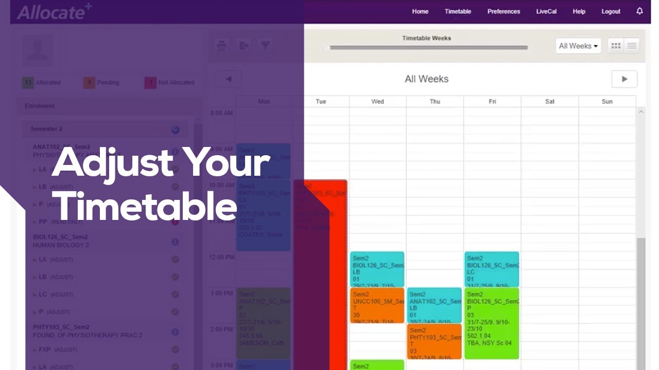 Adjust Your Timetable - YouTube