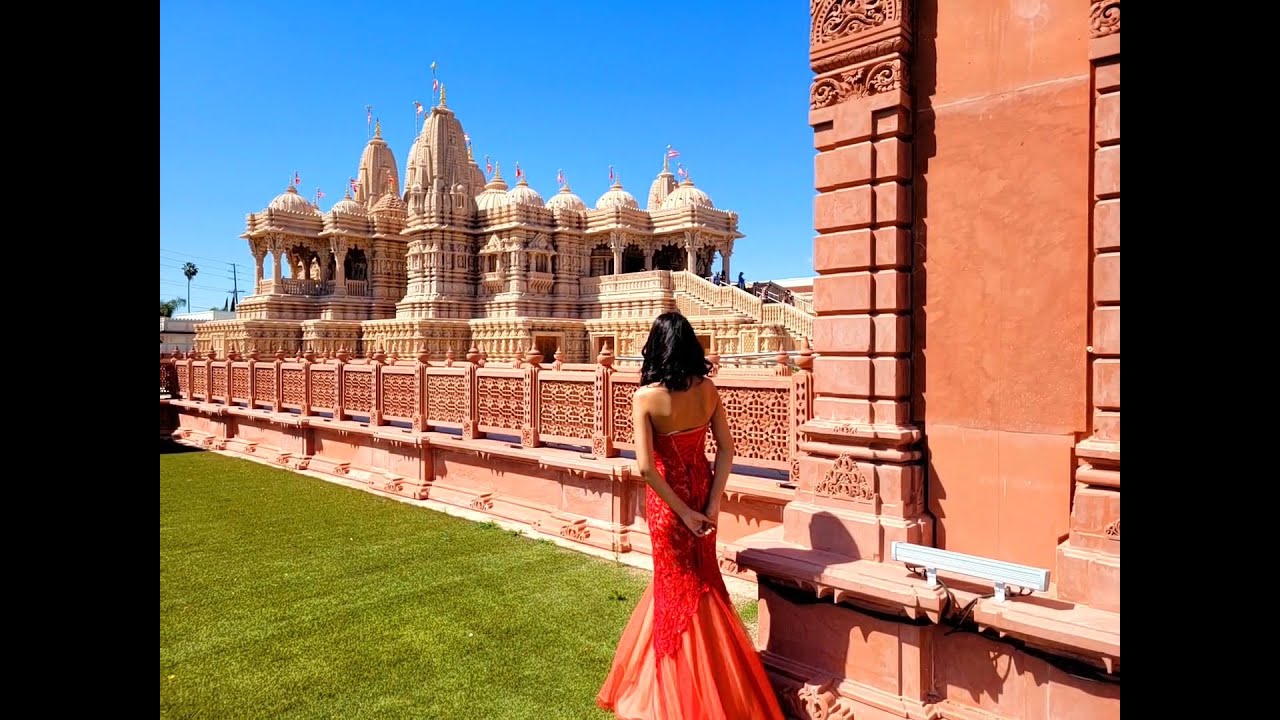 Walking tour of the BAPS Shri Swaminarayan Mandir Hindu temple in Chino ...
