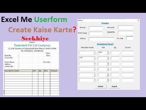 how to create userform in excel - YouTube