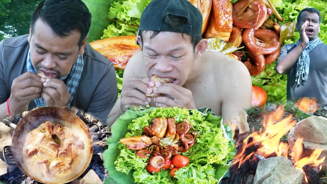Cooking Pork and Pork intestine / Cooking Pork / Pork Intestine ...