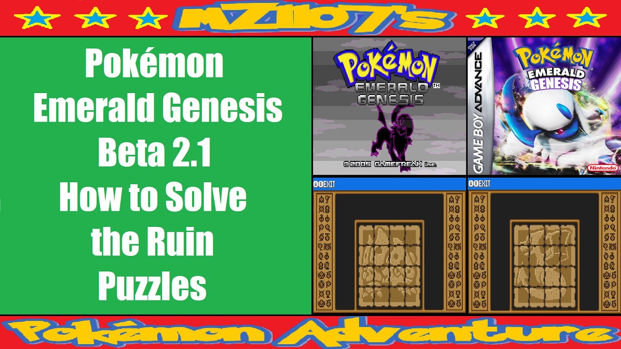 Pokémon Emerald Genesis Beta 2.1 - How to Solve the Ruin Puzzles ...