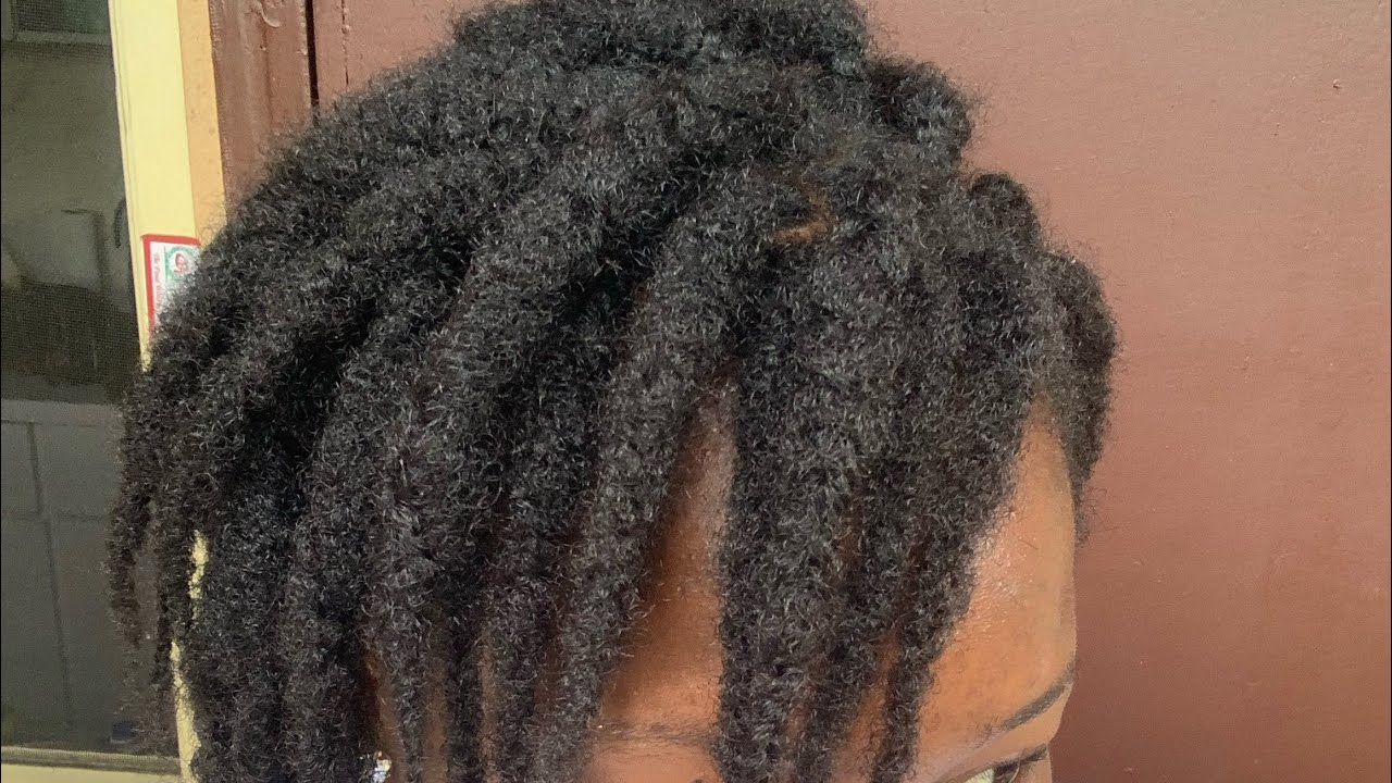 Braided dread AKA thick braid on 4c natural hair DIY - YouTube