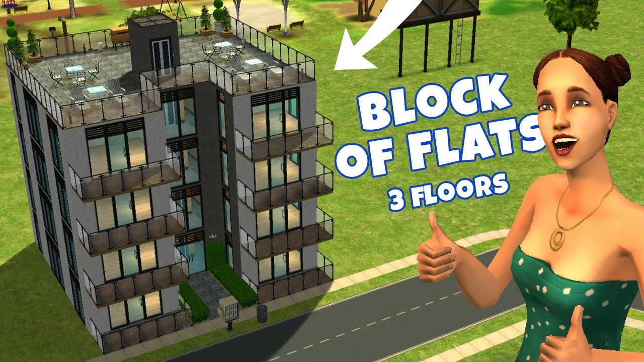 Modern Block of Flats - 3 floors (My Building in The Sims 2) - YouTube
