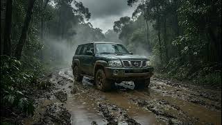 Nissan Patrol Deep Mud Trail in Heavy Rain | 4K Live Wallpaper