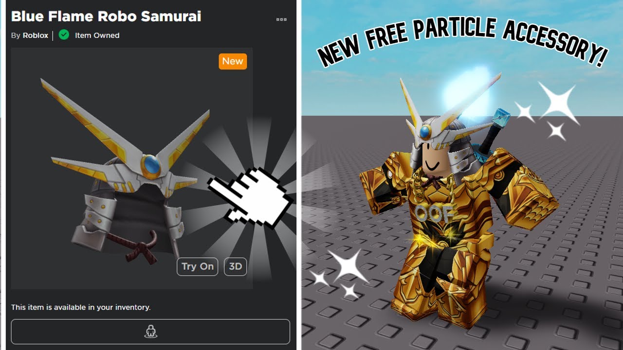 NEW FREE PARTICLE EFFECT ITEM ON ROBLOX! (Blue Flame Robo Samurai ...
