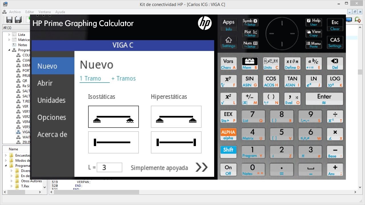HP Prime - Viga C (Demo 1) - YouTube