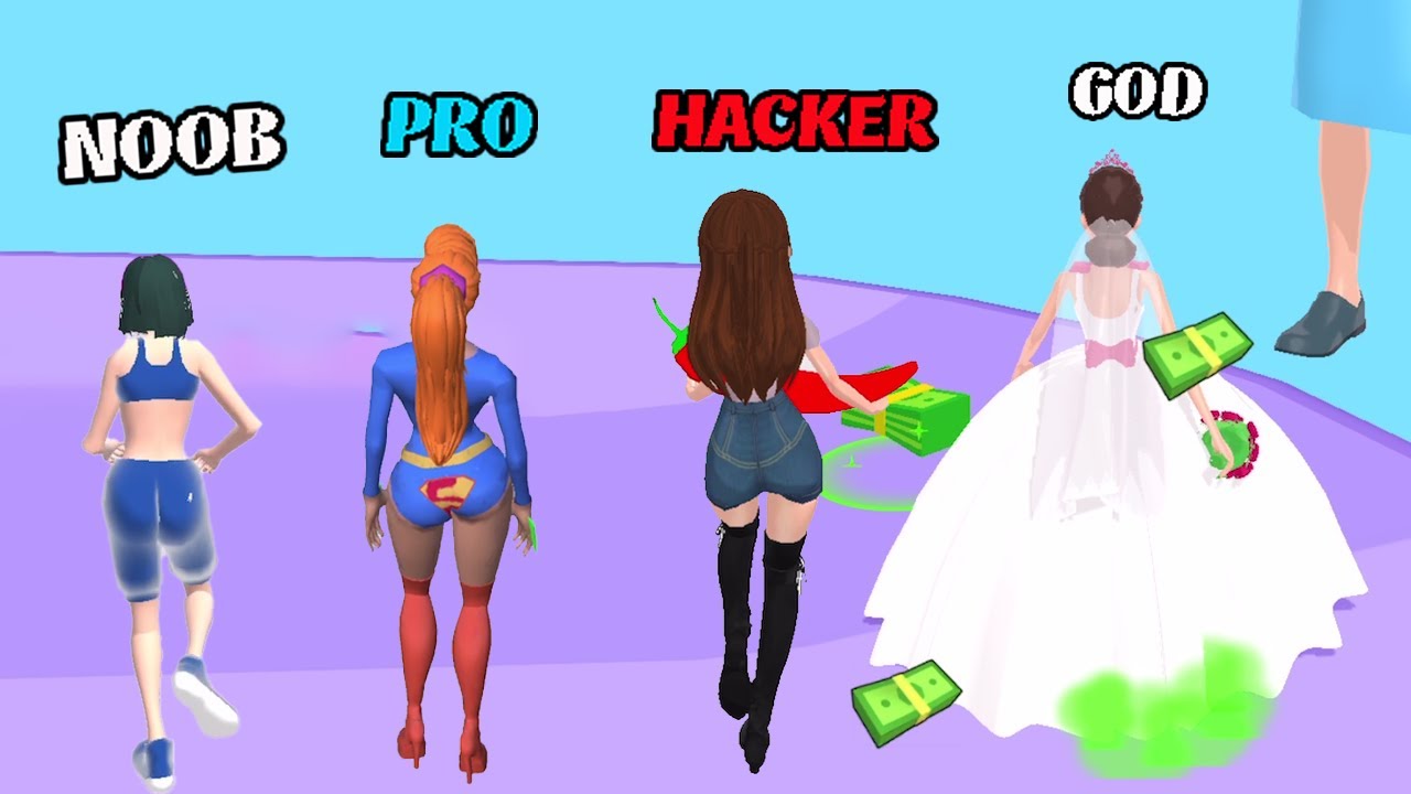 NOOB vs PRO vs HACKER vs GOD - Beauty Run 3D , Makeover Run ... - YouTube