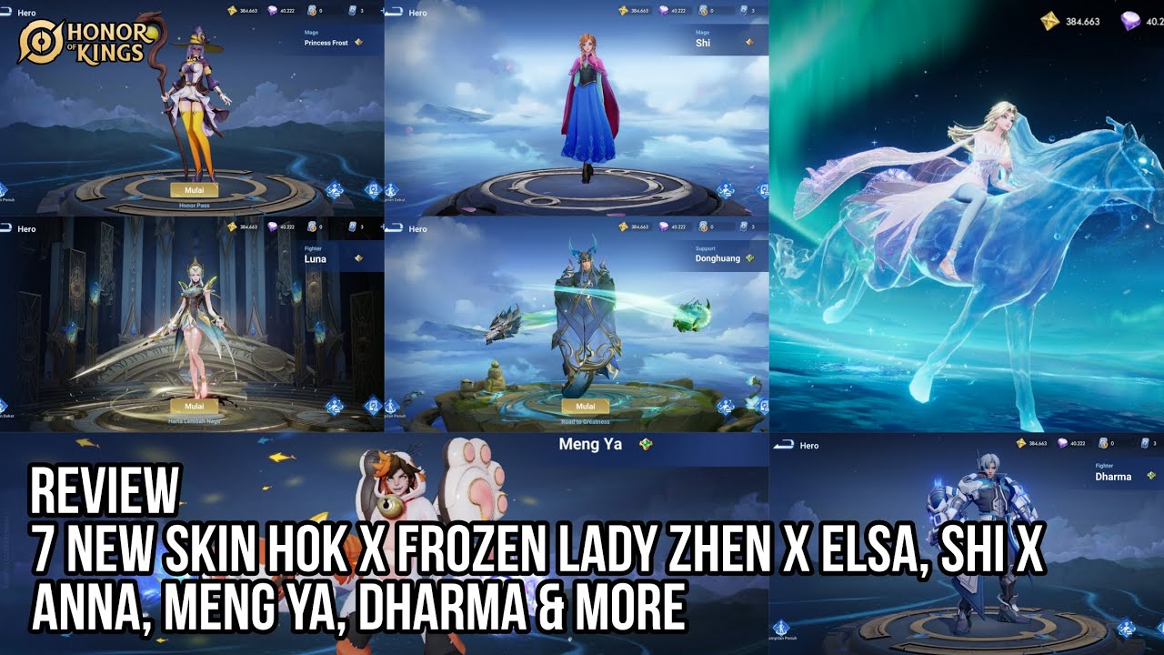 [HOK Global] Review 7 New Skin HOK x FROZEN Lady Zhen x Elsa, Shi x ...