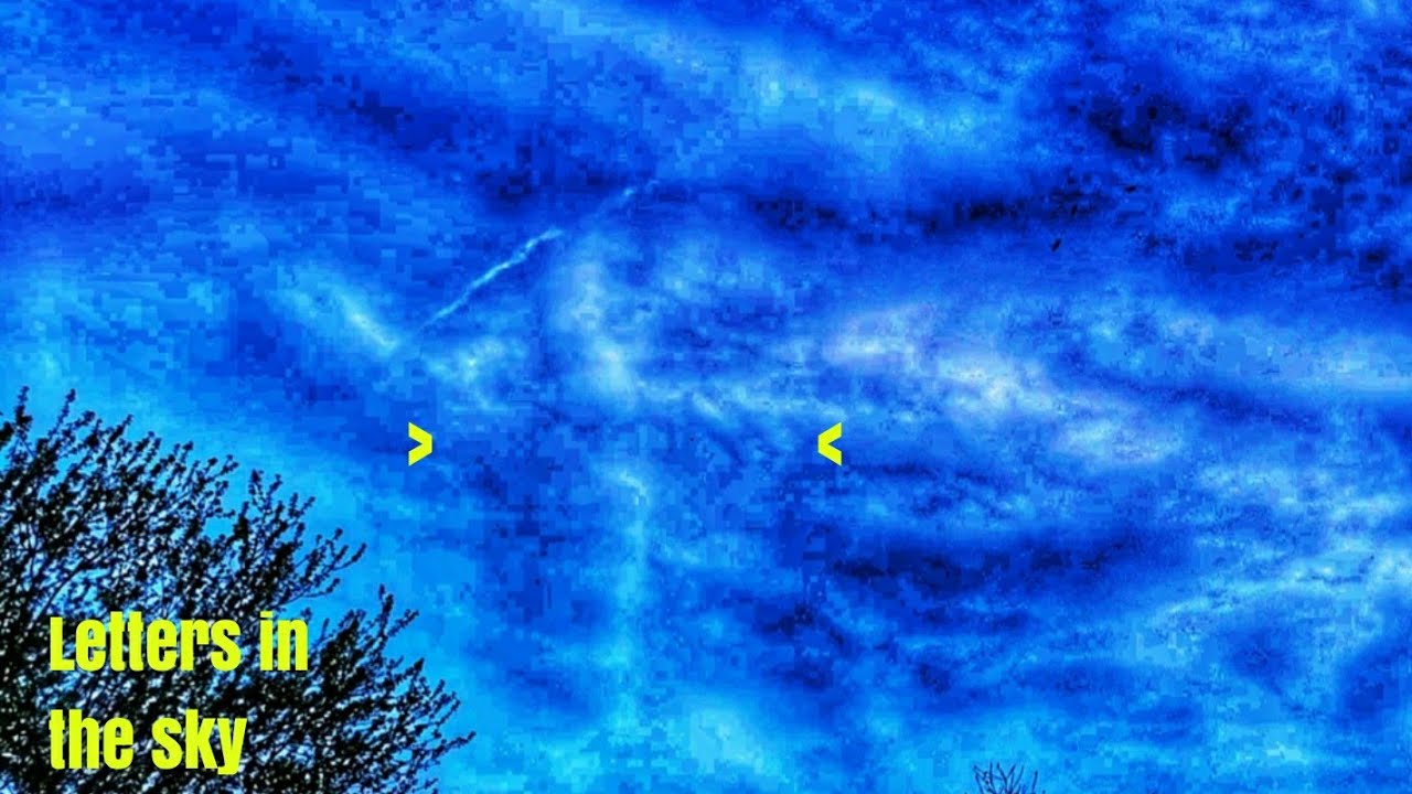 Letters written in the sky in the middle of a cross, red sky, big dark ...