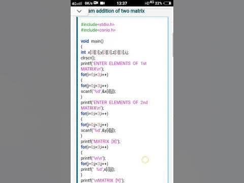 C Program to Sum of two Matrix using Array Elements 🍁🌼🍁🌼 - YouTube