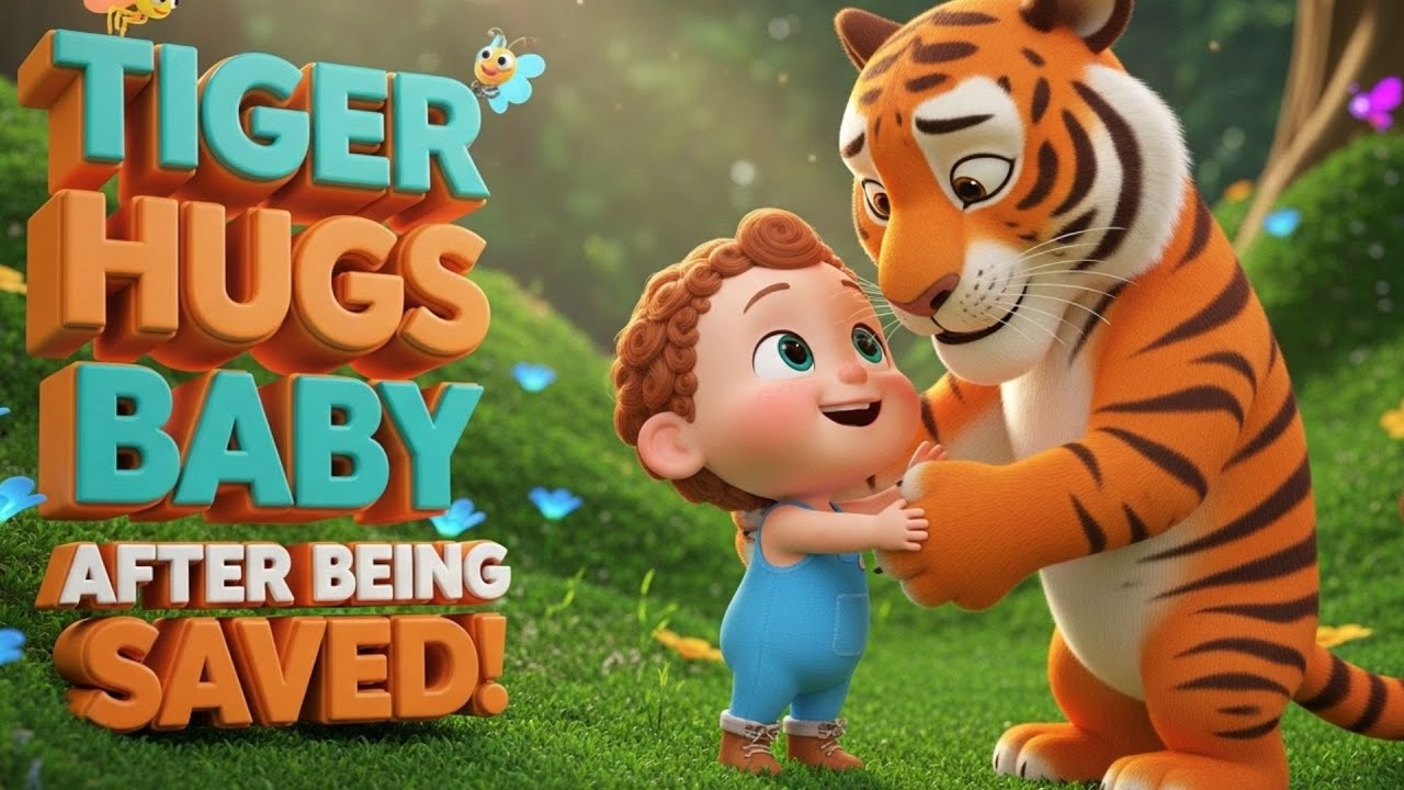 TOON TIGER HUGS BABY AFTER BEING SAVED FOR KIDS Learning Song |FUN ...