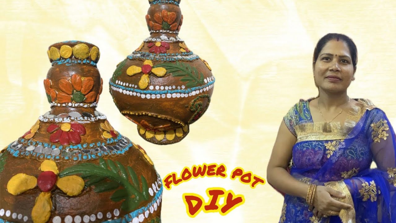 Matka DIY || Home Decor DIY using matka /clay post , Ethnic corner ...