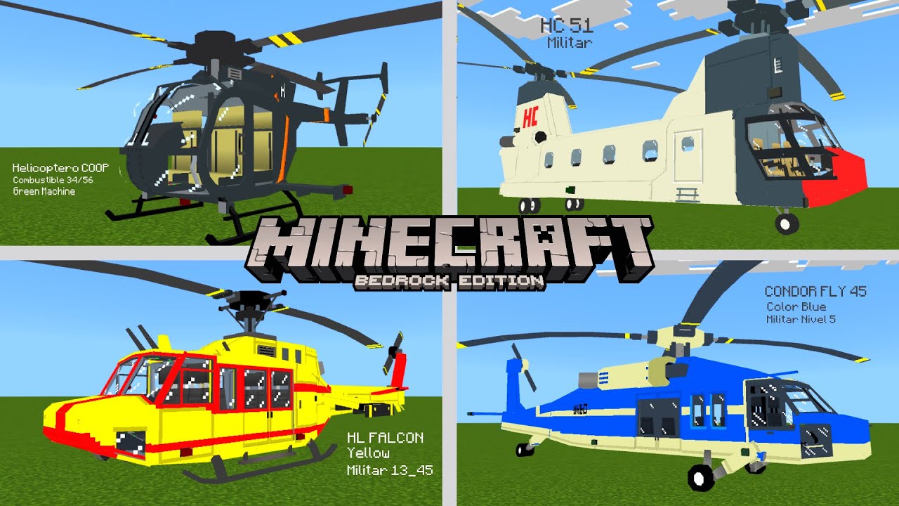 Helicopters Addon Mod para minecraft PE 1.21 Bedrock - addon de ...