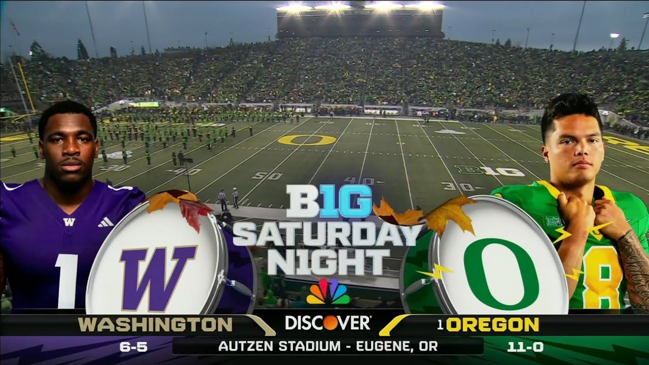 Big Ten Saturday Night on NBC intro | Washington @ 1 Oregon | 11/30/2024 - YouTube