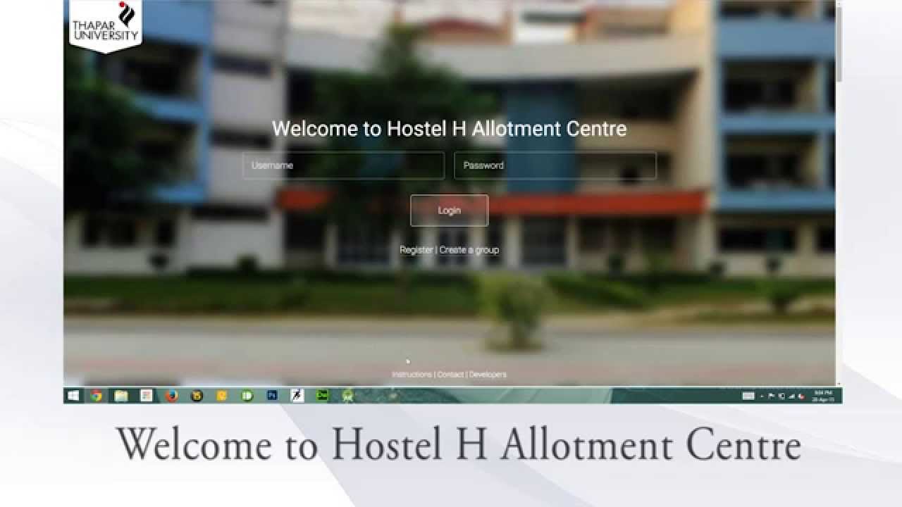 Hostel H Online Room Allotmment, Thapar University - YouTube
