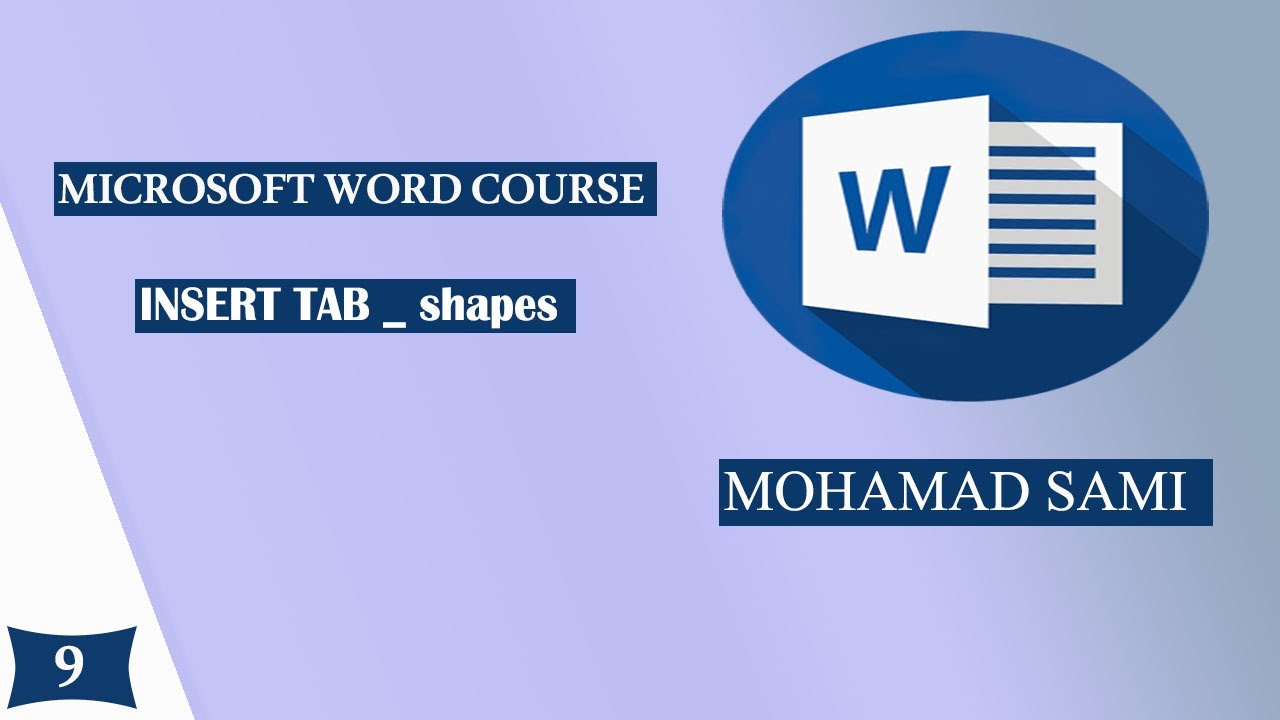 الحلقة (9) شرح (shapes) في Tab_Insert برنامج Word - YouTube