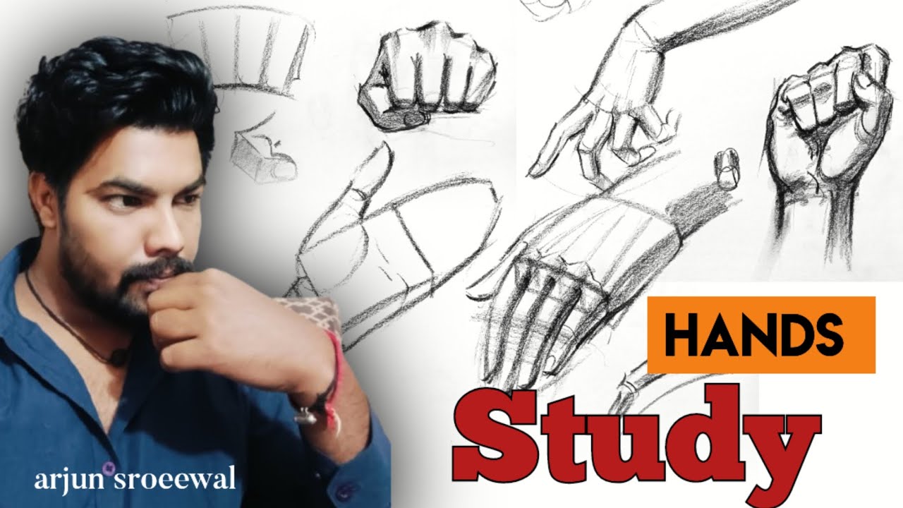 Hands study || How to draw hands || #hands #handsdrawing #tutorial # ...