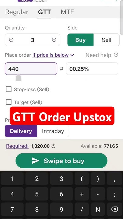 GTT Order in Upstox - YouTube