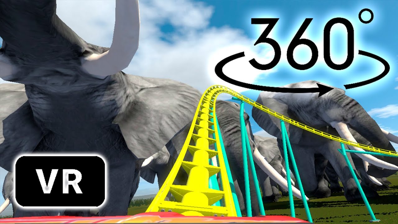 VR 360° ELEPHANTS ROLLER COASTER 360 🔥│360 VIDEO│EXTREME ROLLER ...